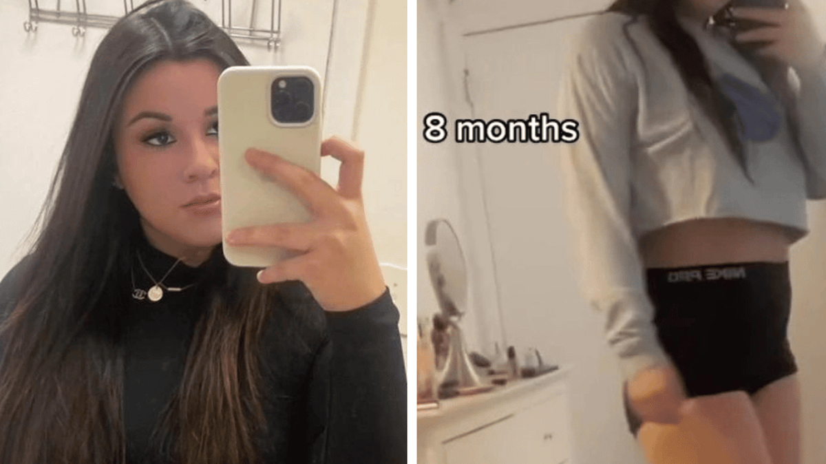 Woman shows off pregnancy bump that didn't appear until days before she ...