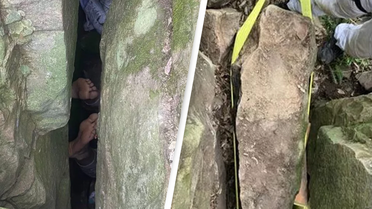 Woman who attempted to retrieve phone gets stuck upside down between ...