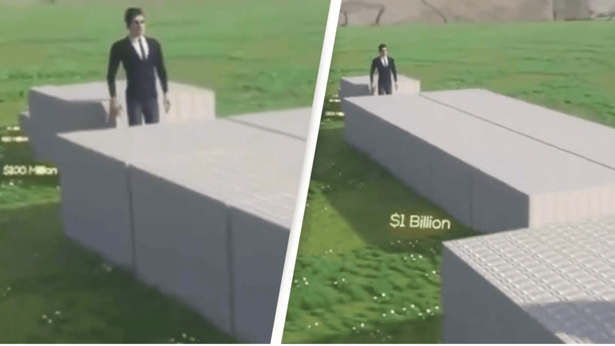 Simulation shows what 100 billion dollars in cash looks like as people ...