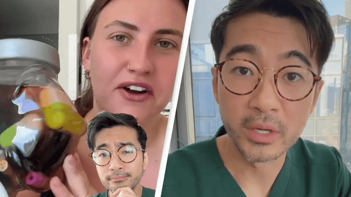 Doctor reacts to woman showing off her vapes in water jug that reveals ...