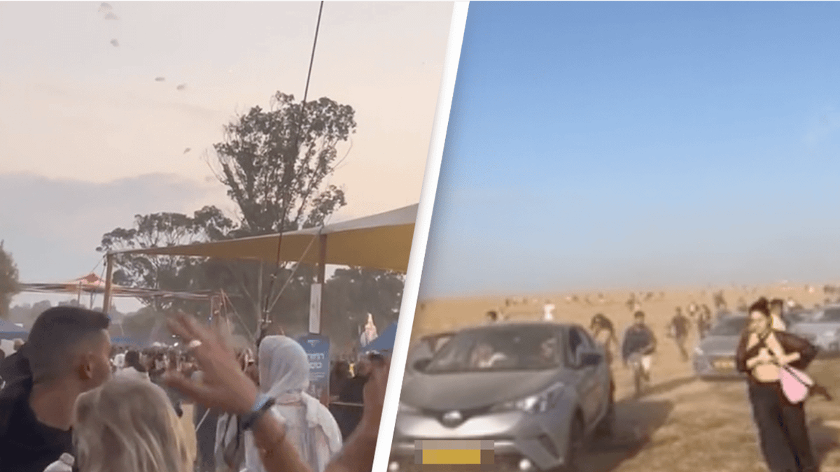 Wild footage shows the moment Hamas militants paraglide into Israeli ...
