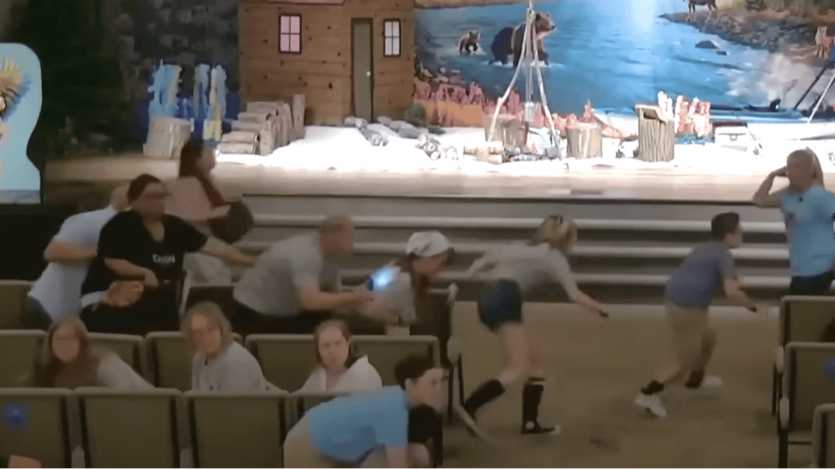 Shocking footage shows church's reaction to shooter opening fire as ...