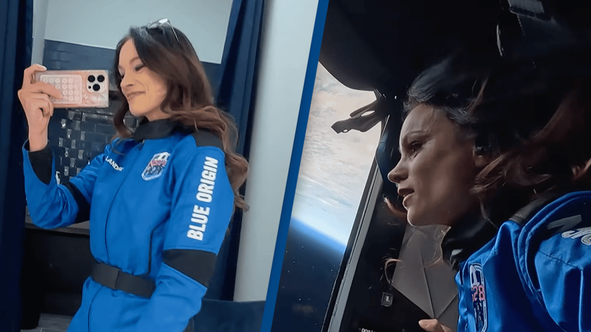 Female astronaut is launched into space for first time at 2,300mph in ...