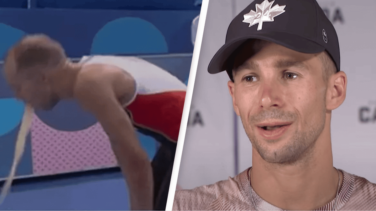 Olympic star who vomited on live TV after being forced to swim in ...