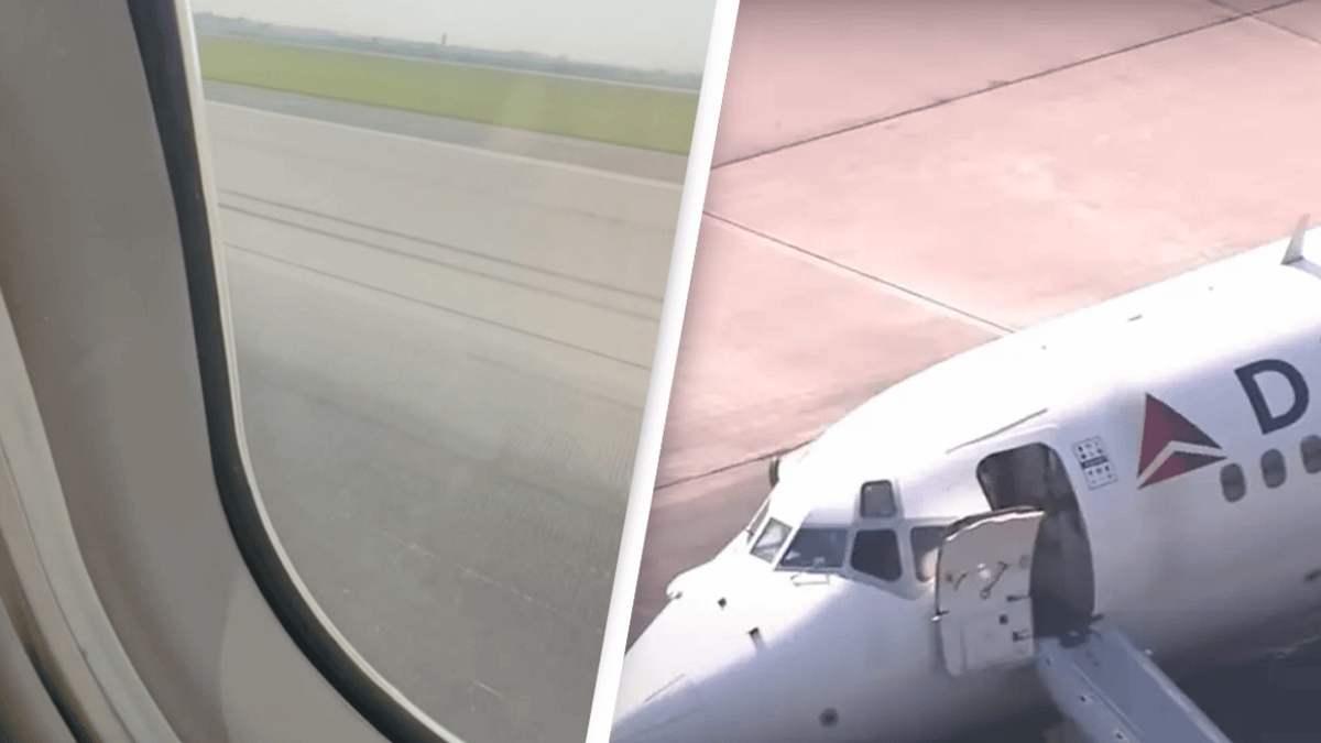 Delta plane passenger captures moment plane touches down safely without ...