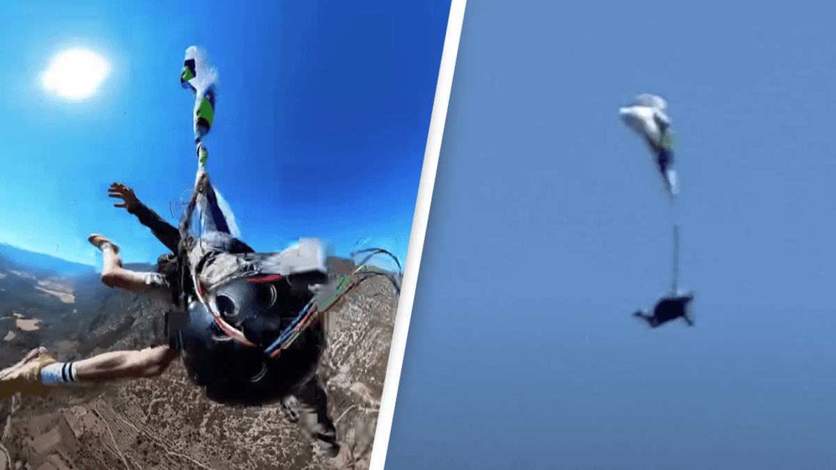 Paraglider captures exact moment he was 'one second' away from death as ...