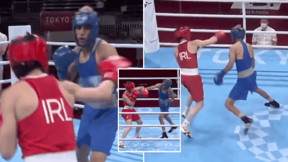 Footage of Imane Khelif competing at 2020 Olympic Games in Tokyo ...