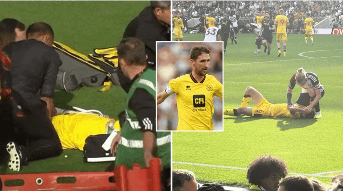Sheffield United captain Chris Basham stretchered off after suffering ...