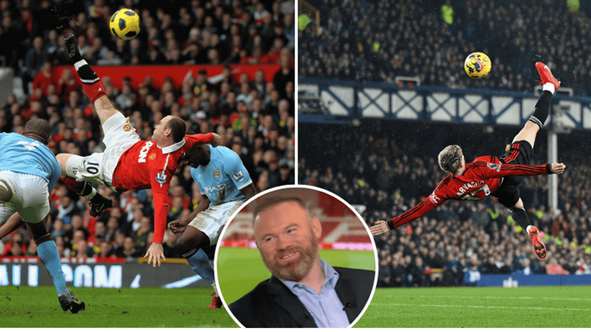 Wayne Rooney asked if Alejandro Garnacho's overhead kick was harder to ...