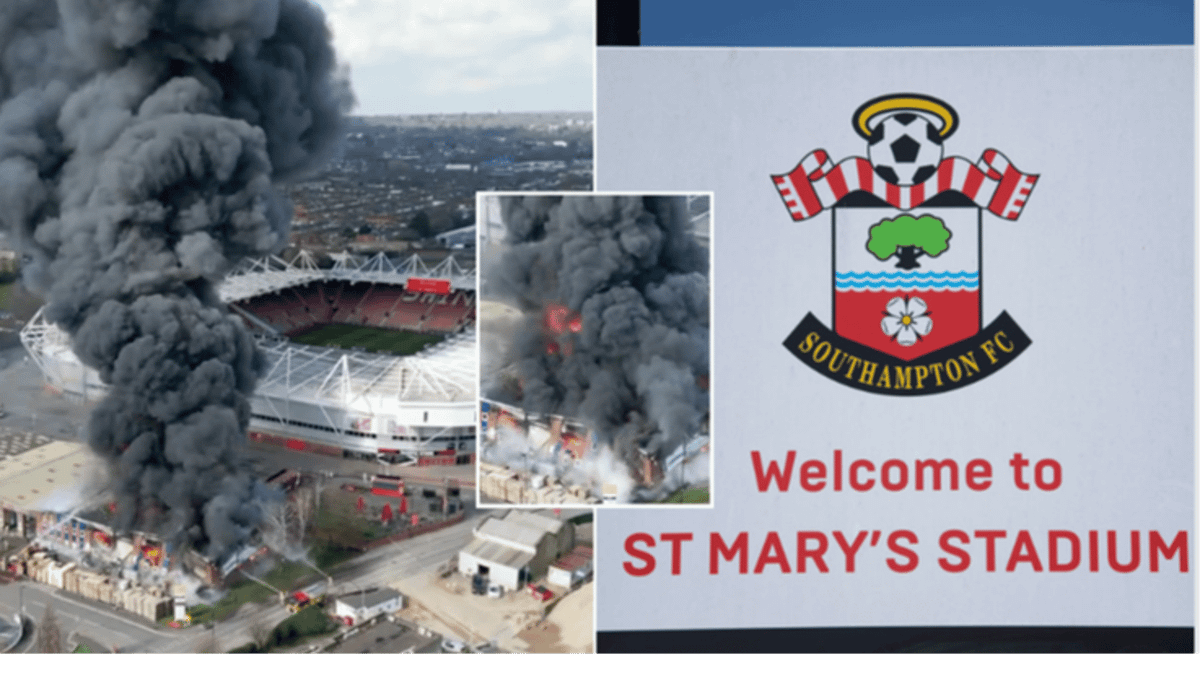 Southampton's St Mary's stadium engulfed by smoke as nearby fire breaks ...