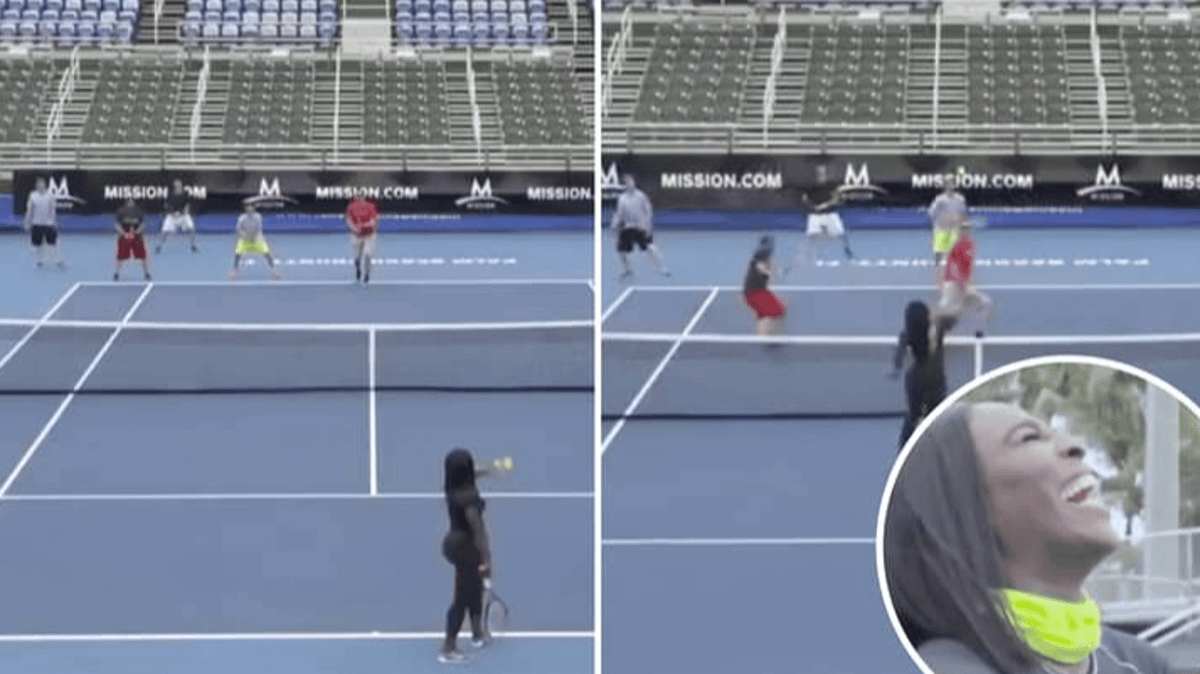 Serena Williams destroyed five men who tried to win a point against her