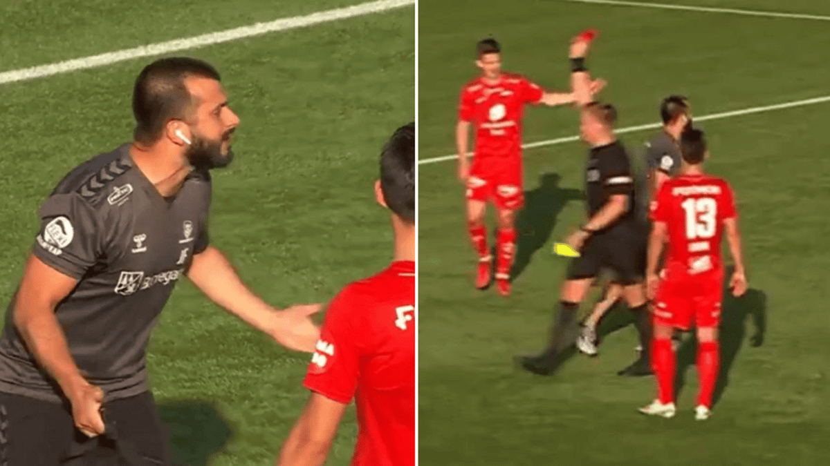 Fans left stunned by incident 'never seen' before as physio sent off ...