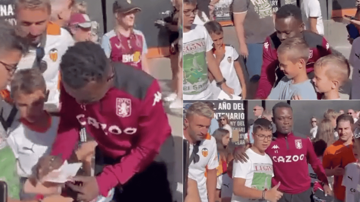 Aston Villa fan mobbed by Valencia supporter who thought he was a player