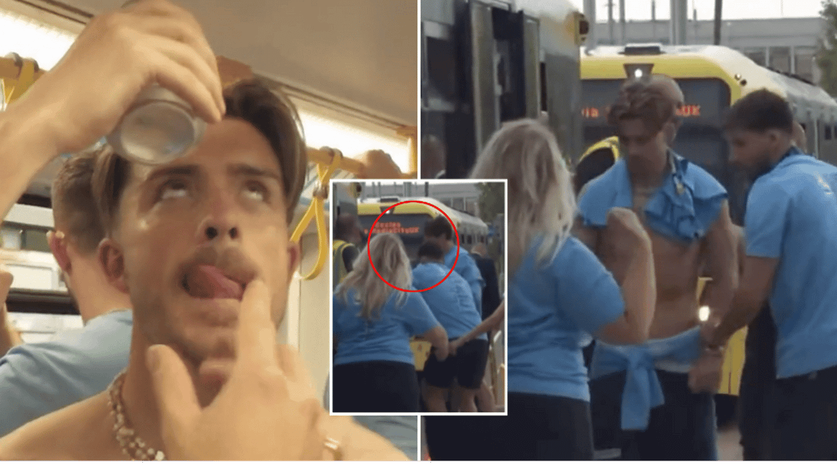 Jack Grealish arrives at Manchester City’s trophy parade in the most ...
