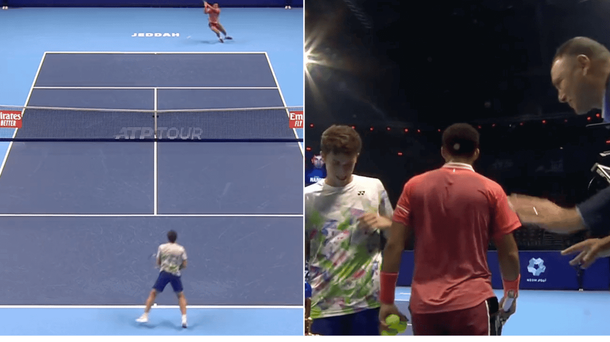 Tennis stars bizarrely swap ends mid-game after never-before-seen error ...