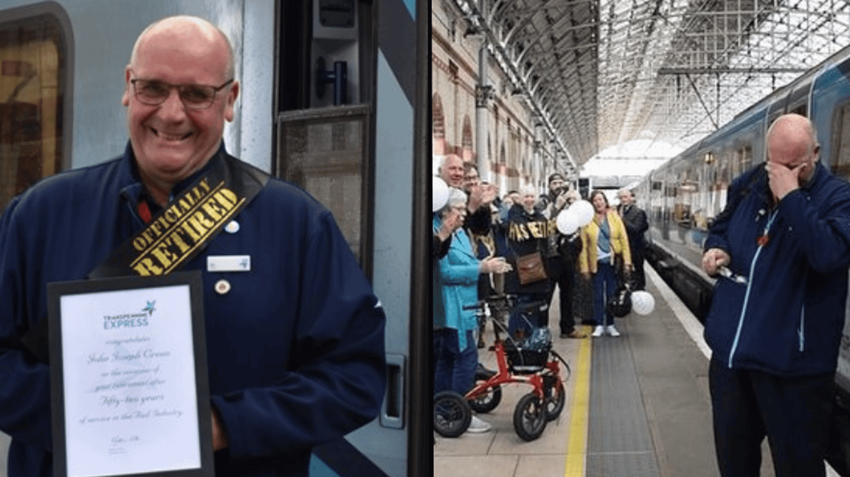 Train driver finishes final ever shift after 52 years on the tracks
