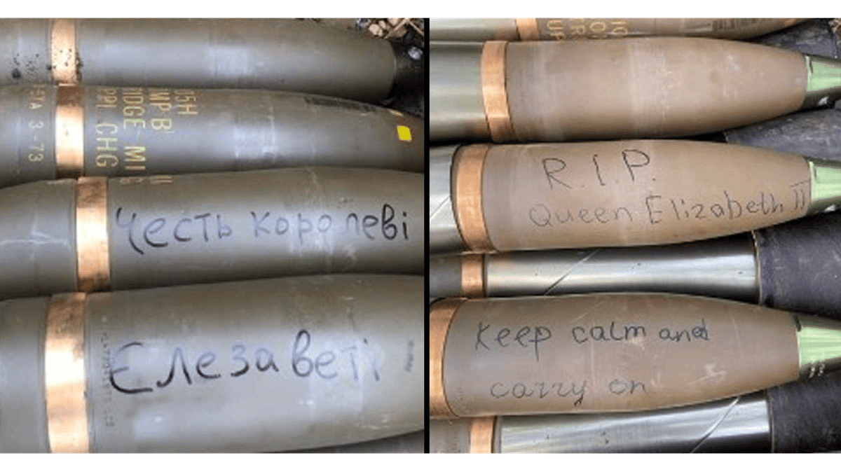 The Queen: Ukrainian soldiers write tributes to Her Majesty on bombs ...