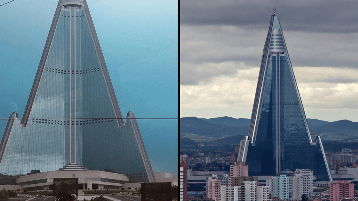 North Korea's 105-storey Ryugyong Hotel in Pyongyang has never had a ...
