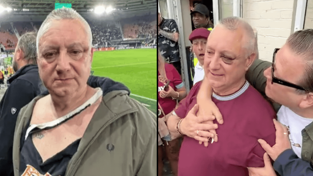 West Ham fan 'Knollsy' who bravely fought off thugs has been gifted a ...