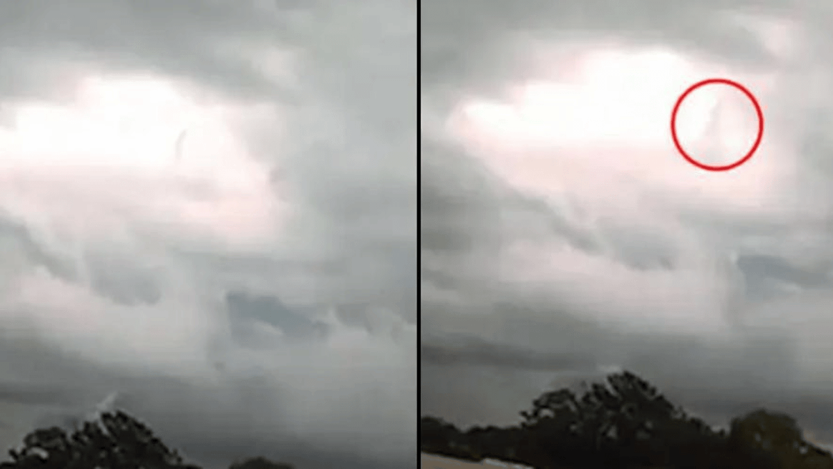 People think they can see a man walking through the clouds in ...