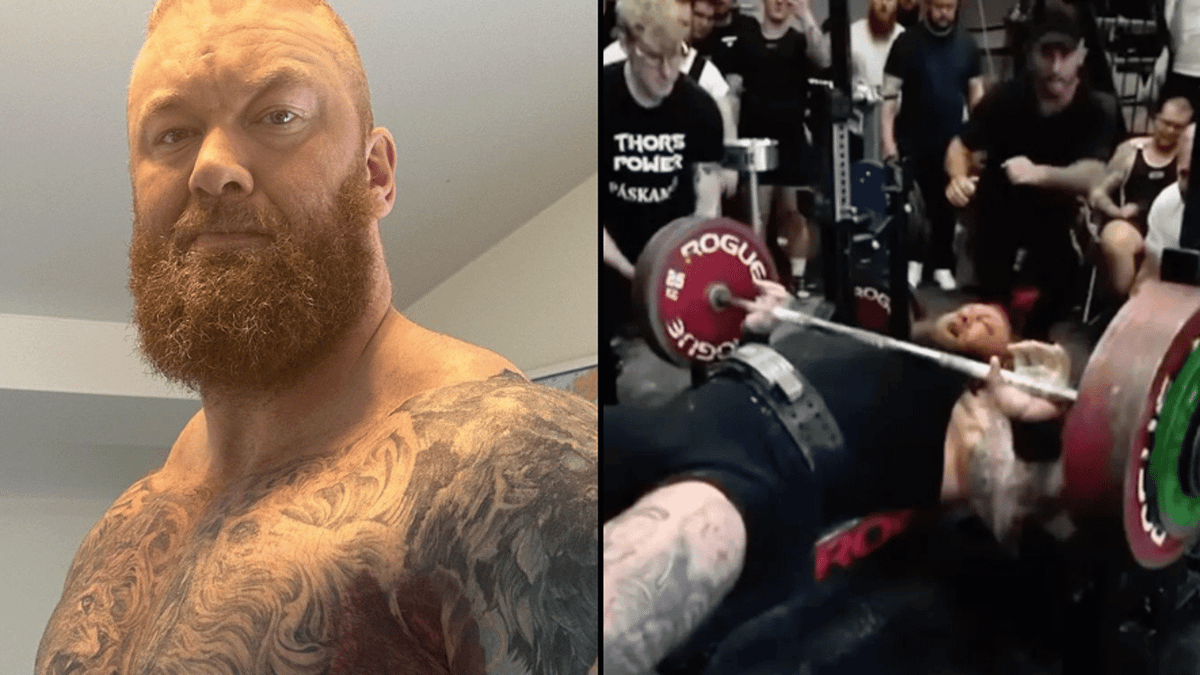 The Mountain shows damage after pec tear during bench press left him ...