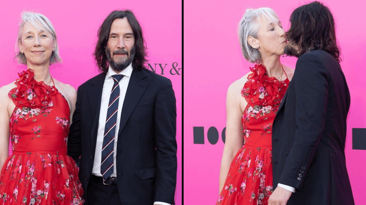Keanu Reeves and girlfriend Alexandra Grant share kiss in front of the ...