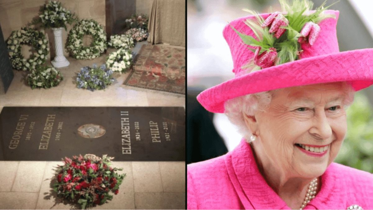 Queen’s gravestone photo revealed as she’s laid to rest with Prince Philip