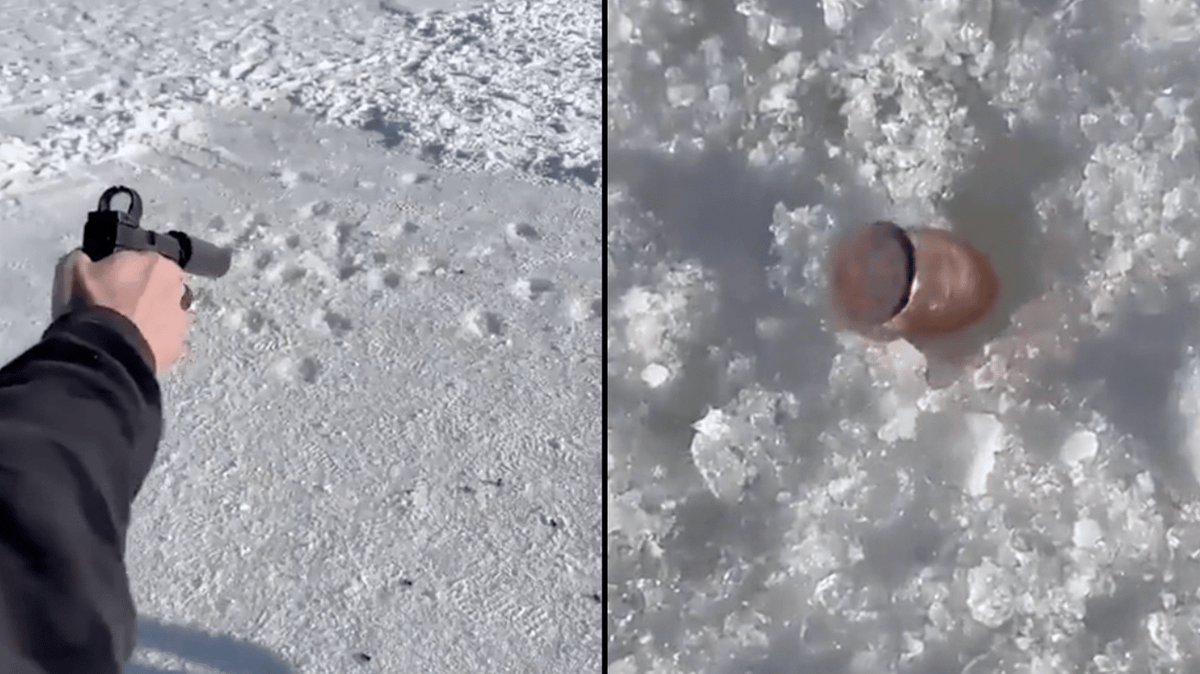 Video shows what happens if you shoot a bullet into ice