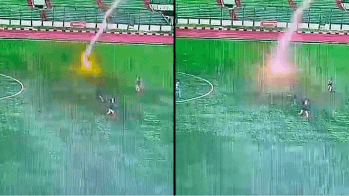 Footballer tragically dies after being struck by lightning on the pitch