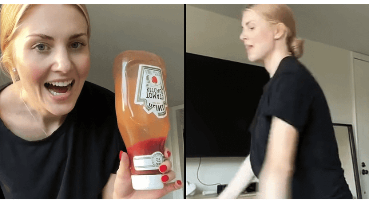 TikToker uses hack to remove ketchup from the bottom of the bottle